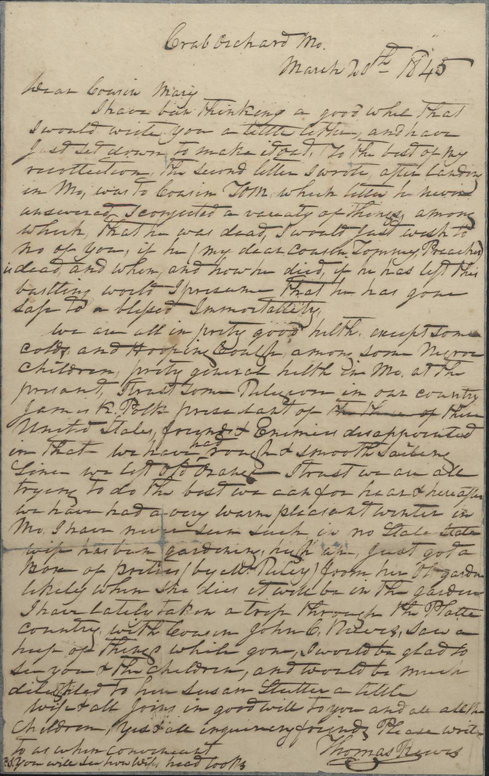 Reeves, Reaves, and More Rives: Orange County's Rev. Thomas Reeves