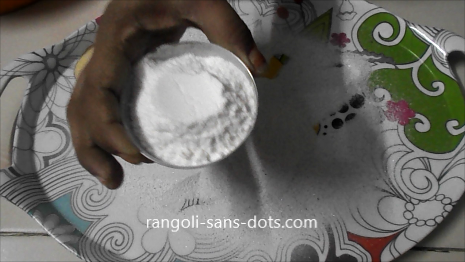 Make white rangoli powder home for Diwali