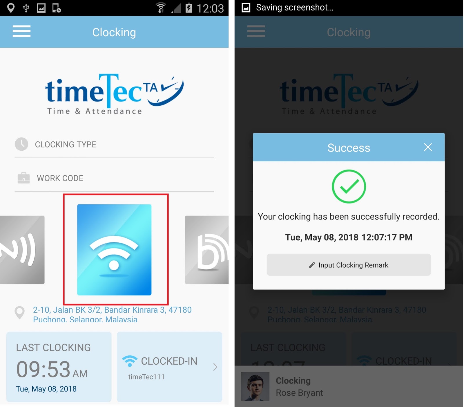 TimeTec TA Mobile App - Personal Clocking | FingerTec Technical Blog