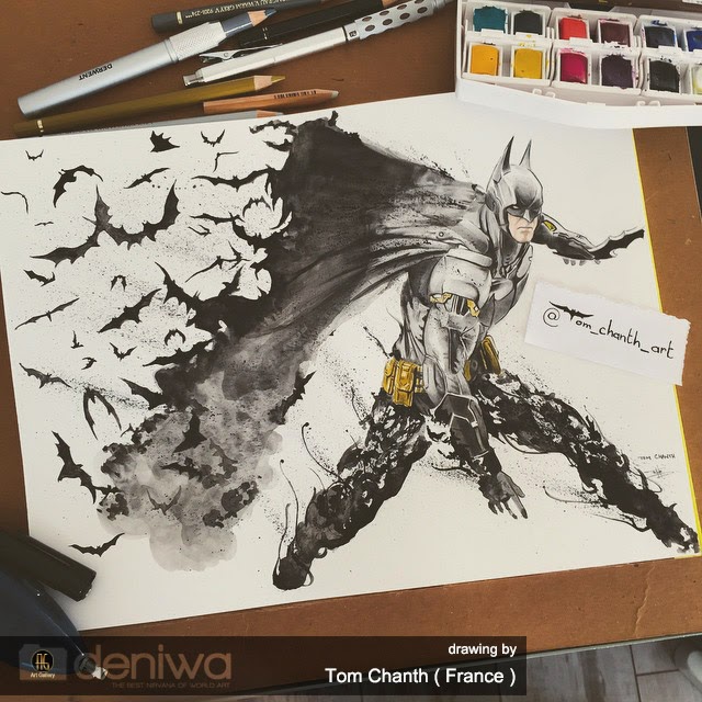 ARKHAM KNIGHT DRAWN WITH COLORED PENCILS ~ Art Gallery