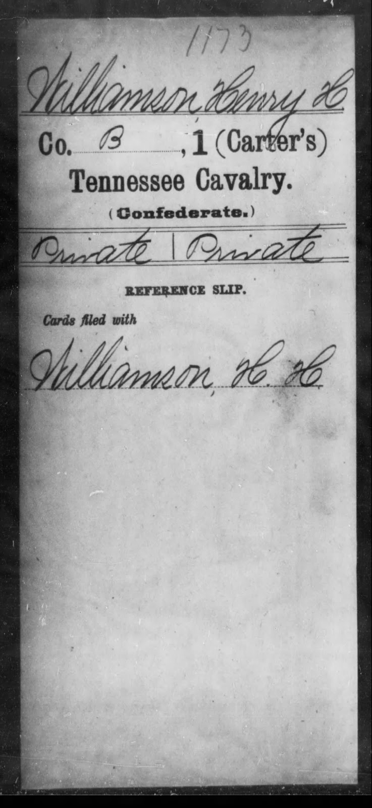 1st Tennessee Cavalry Regiment (Carter's) Company B: HENRY HARDIN ...