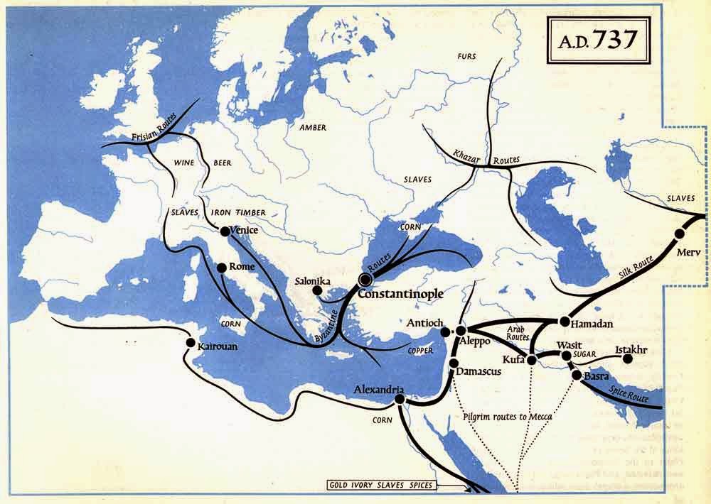 Cryptoforestry: European Medieval trade routes