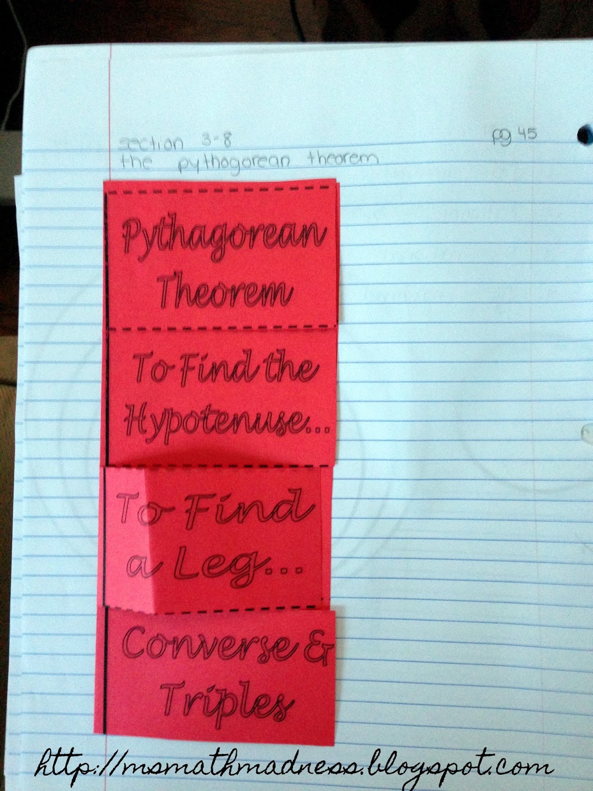 Pythagorean Theorem Foldable