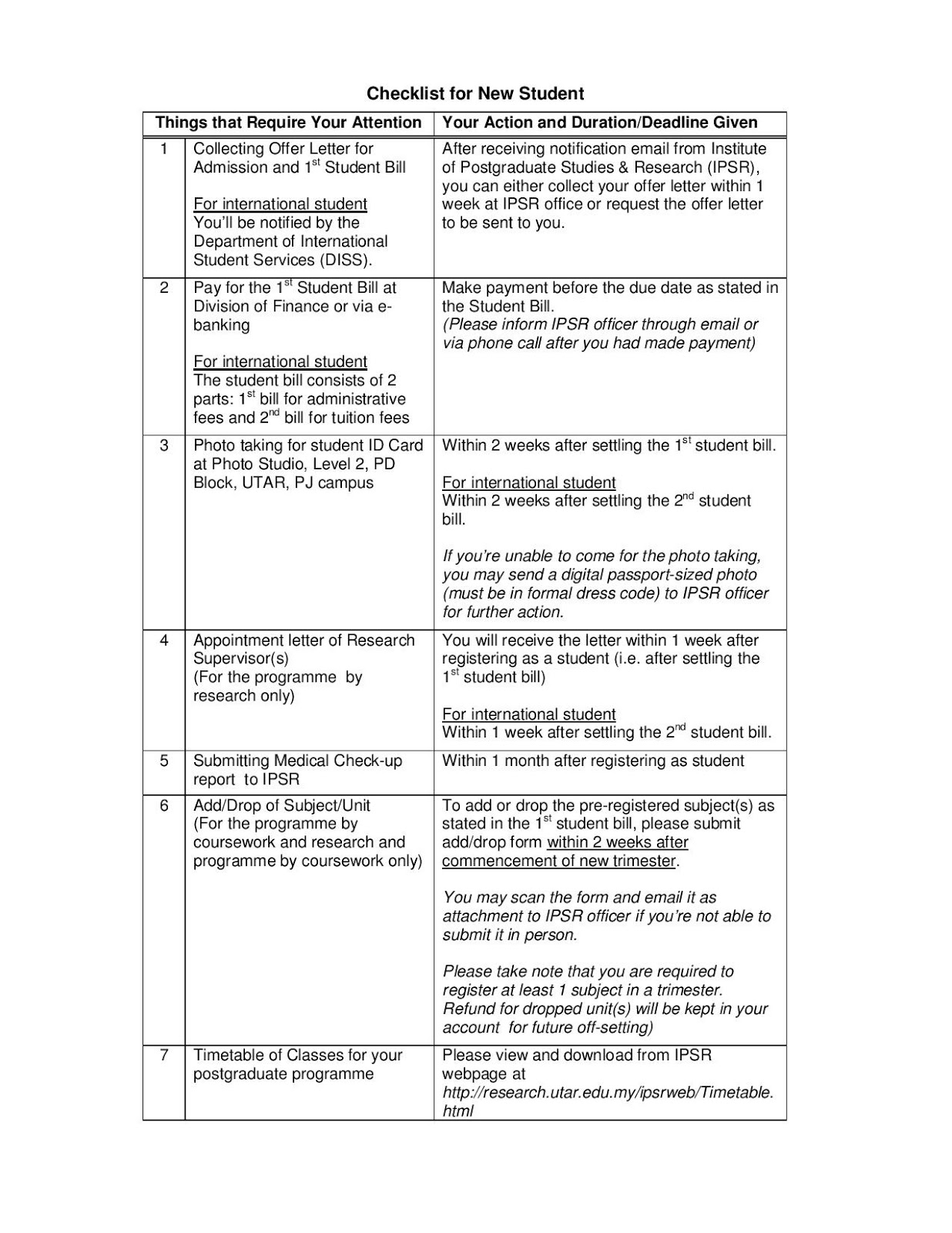 UTAR Part Time MBA Study Diary: Information for New Students