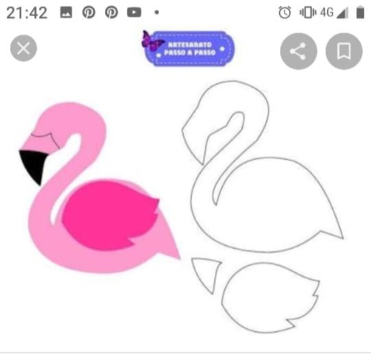 Decoração de Bichinhos Flamingo com Molde - Molde para Artesanato