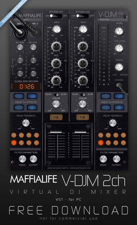 V-DJM 2Ch [ VST ] Virtual Dj Mixer สำหรับ Ableton Live