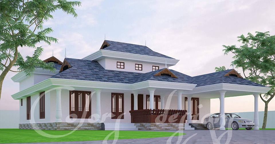 4 Bedroom Traditional Kerala Home Plan with Poomukham & Inhouse ...
