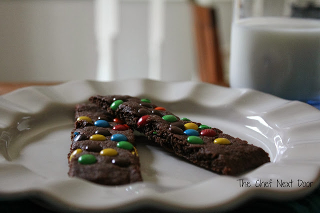 Chocolate M&M Cookie Sticks