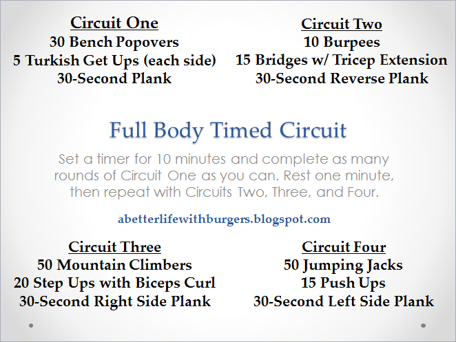 A Better Life with Burgers: Spring Break Workout Round Up