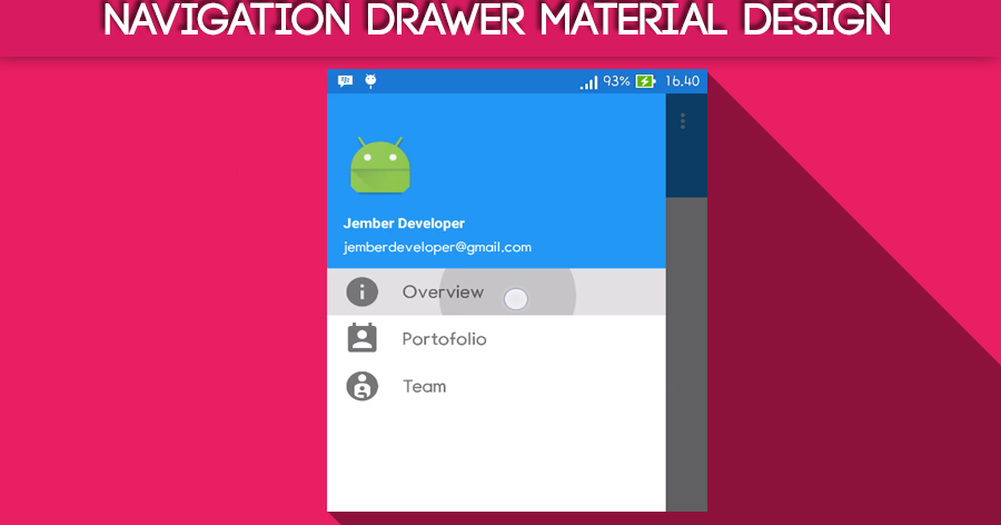 Tutorial Navigation Drawer Material Design Android Studio - Jember Developer