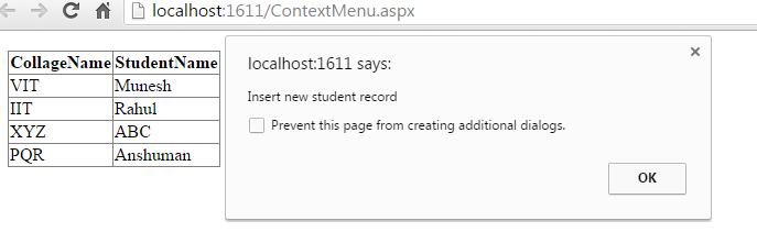 Context Menu On Right click on Gridview in Asp.net - Dot Net Office