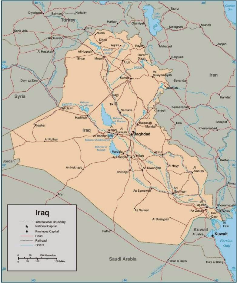 A Detailed Map Of Iraq - Free Printable Maps