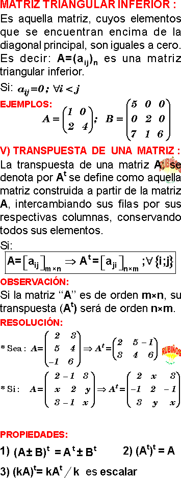 MATRICES EJEMPLOS Y EJERCICIOS RESUELTOS