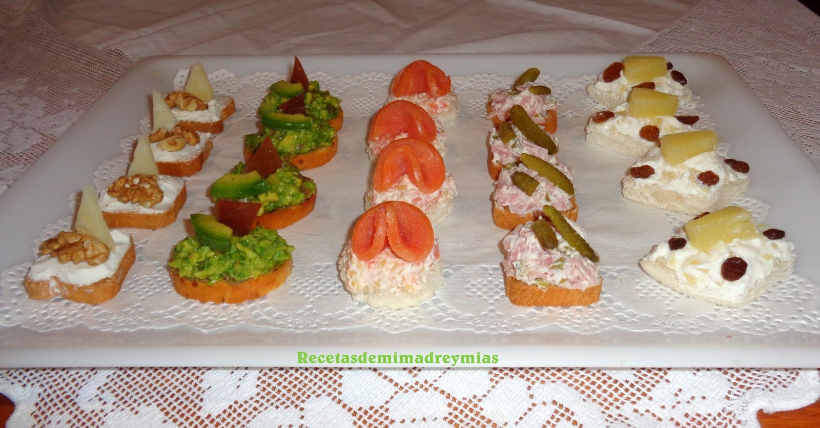 RECETAS DE MI MADRE Y MIAS: Canapés variados para Navidad