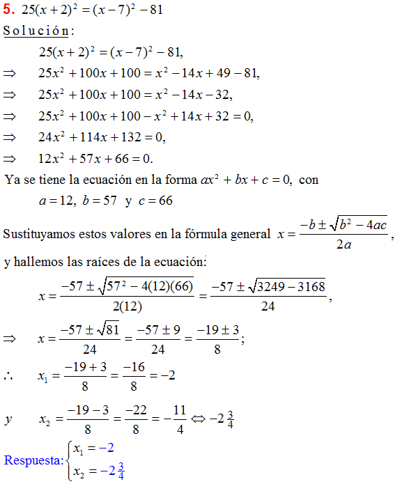 Algebra de Baldor: Ecuaciones de segundo grado Resolución de ecuaciones ...