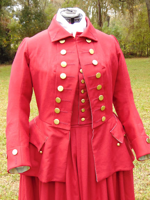 The Antique Sewist: JP Ryan Riding Habit - Red Linen