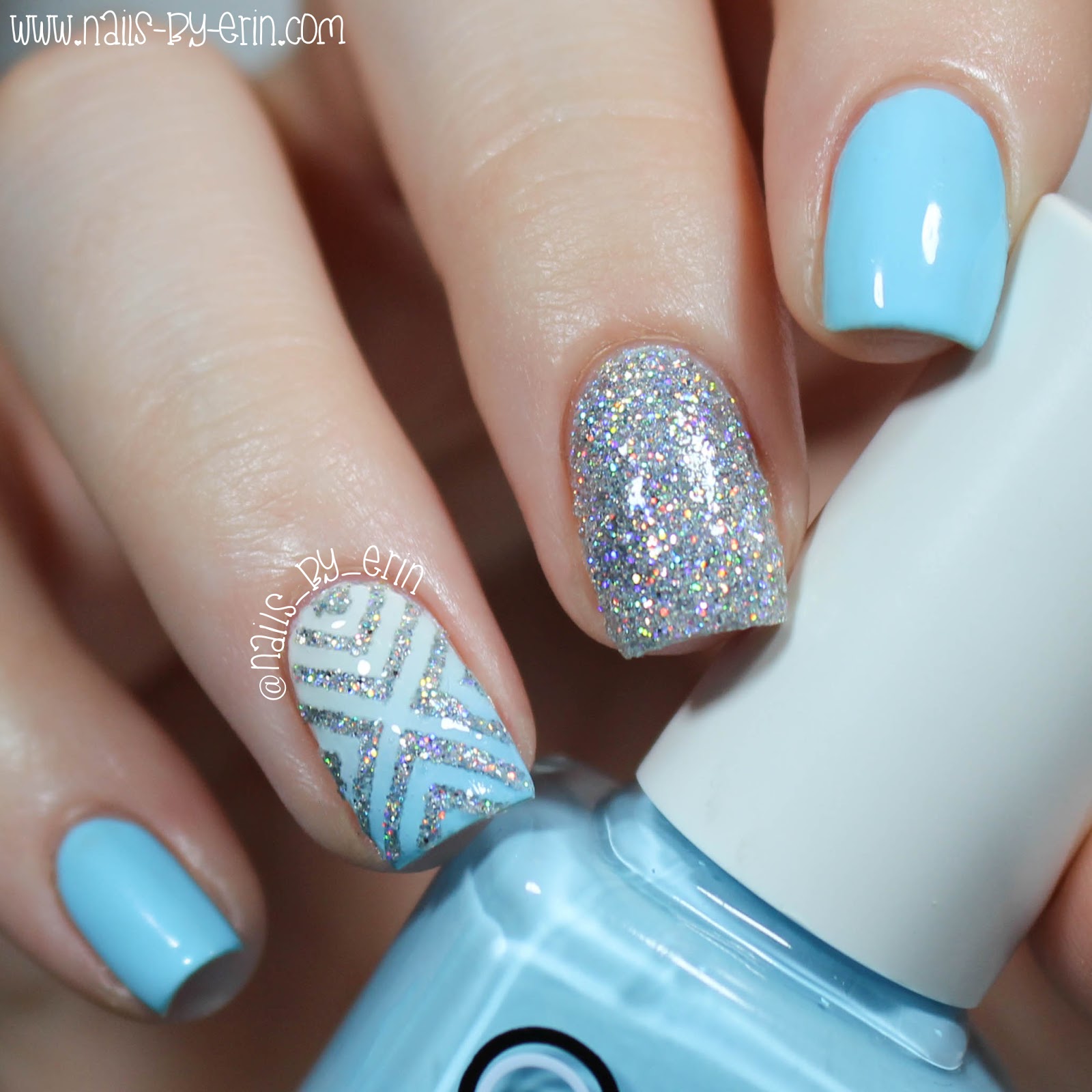 NailsByErin: Blue and Silver Glitter X Nails