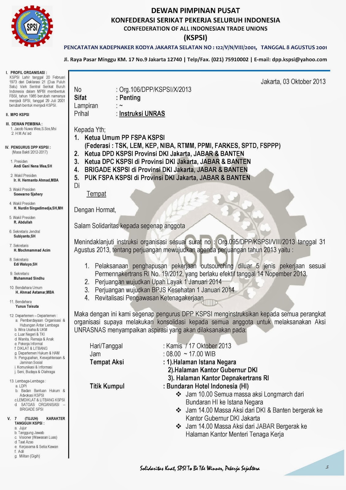 PUK SPSI INOAC POLYTECHNO INDONESIA: 2013