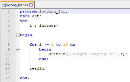 Looping atau Perulangan Pada Pascal - 4 Engineering