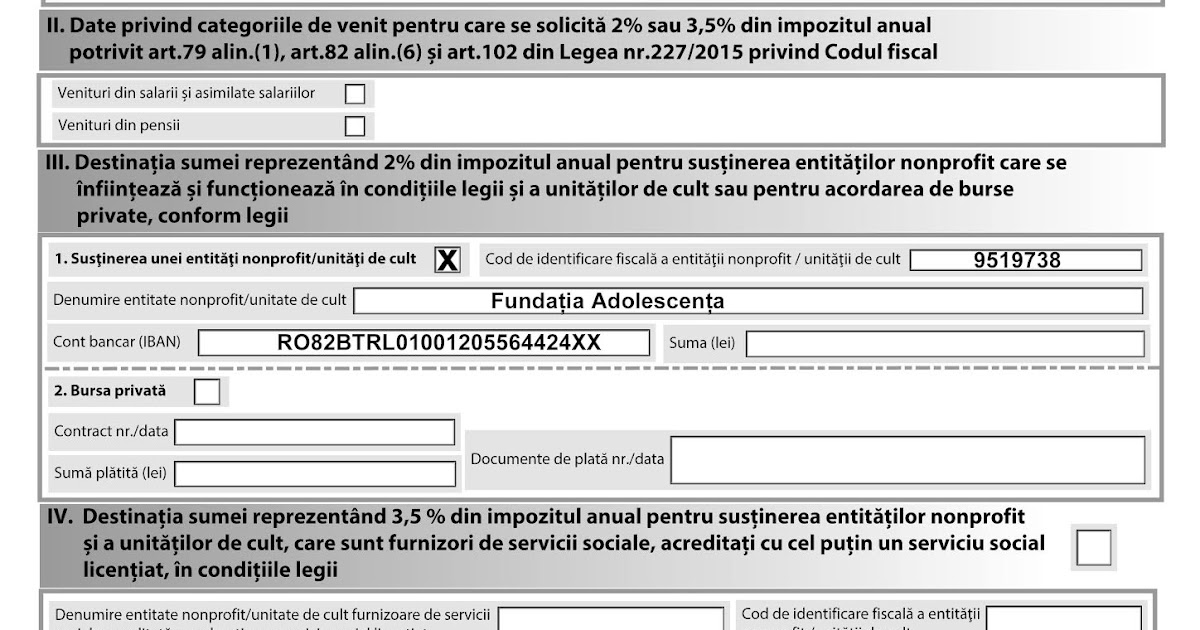 ADOLESCENTA: Formular 230 pentru dirijarea a 2%