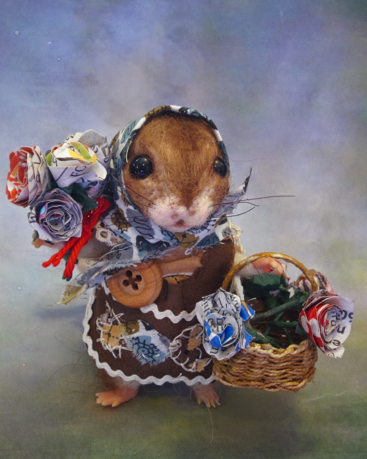 Needle Felted Art by Robin Joy Andreae: Abigail, a Little Orphan Mouse