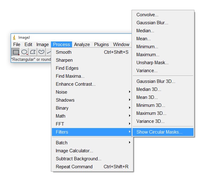 My imageJ: Show Circular Masks การสร้าง Mask สำหรับ filter