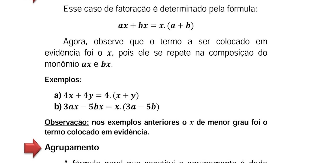 Click Aprendendo Matemática: Fatoração