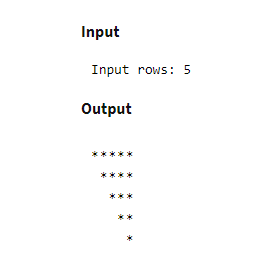 Inverted Mirrored Right Triangle Star Pattern 10