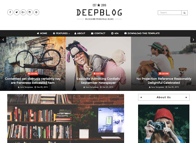 Deep Blog Blogger Template - SEO Blogger Templates 2016