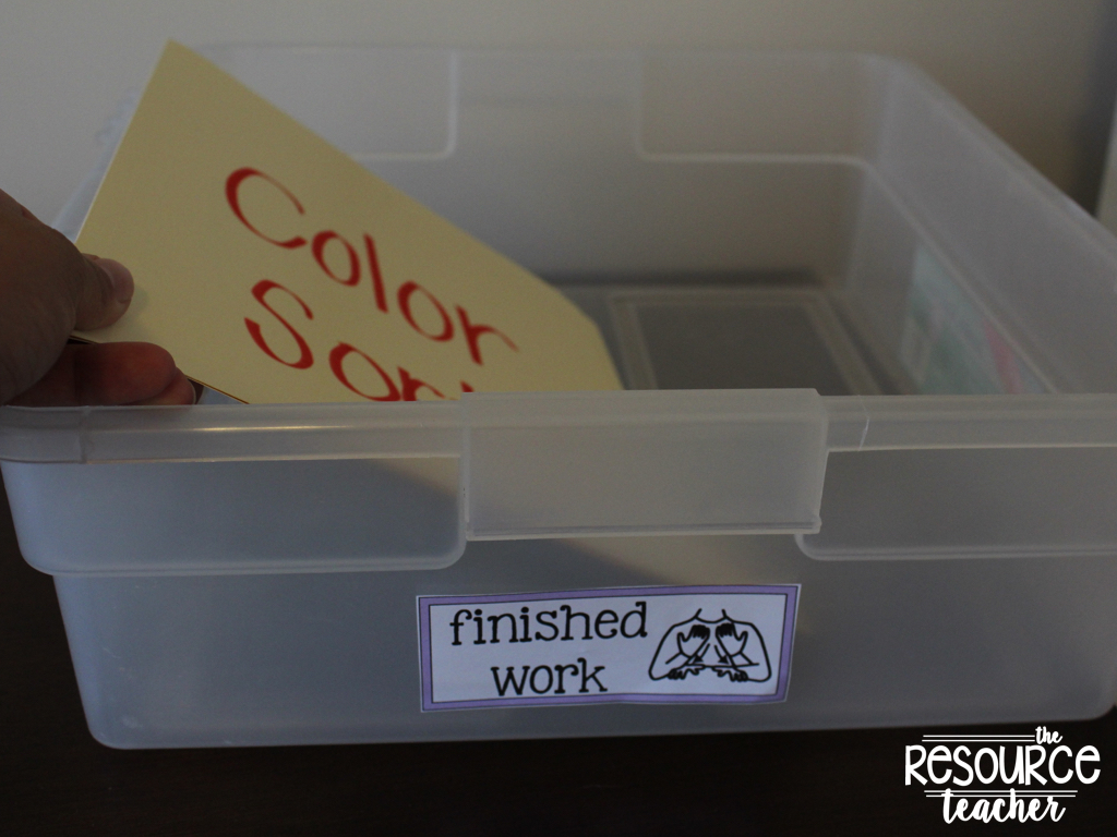 The Resource Teacher: Work Task Labels