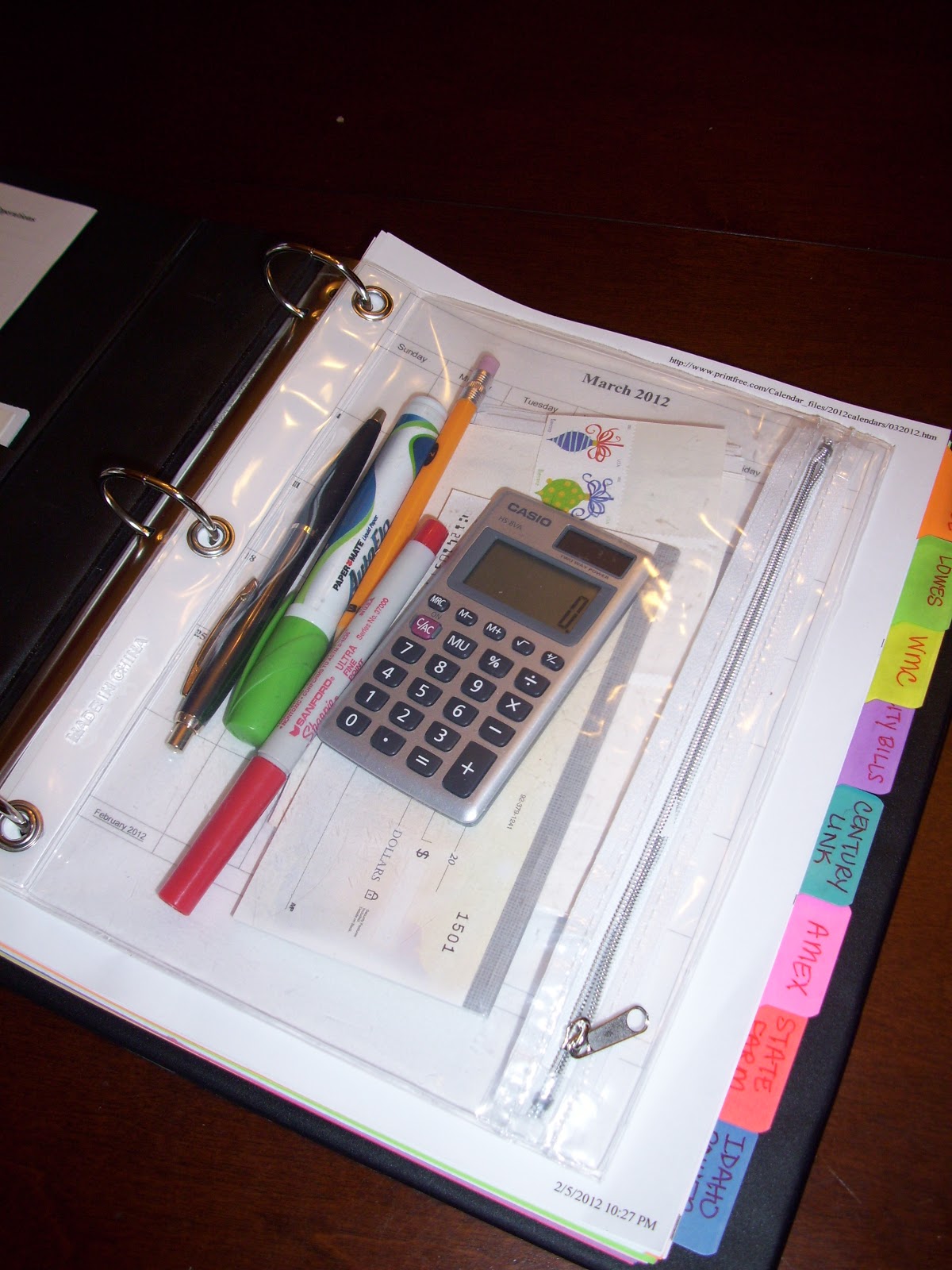 She Who Makes: She Organizes: Bills Binder