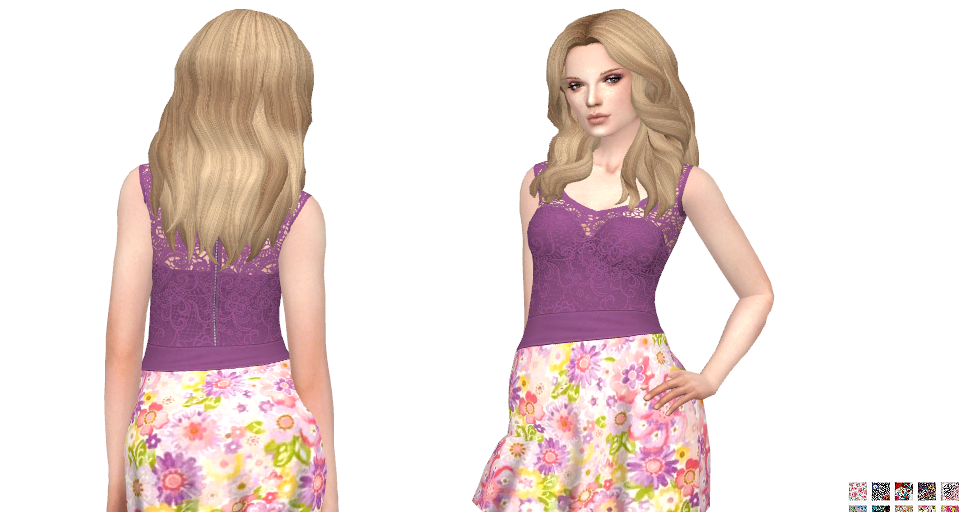 NyGirl Sims 4: Strapless Dress with Lace Tank Overlay in Prints