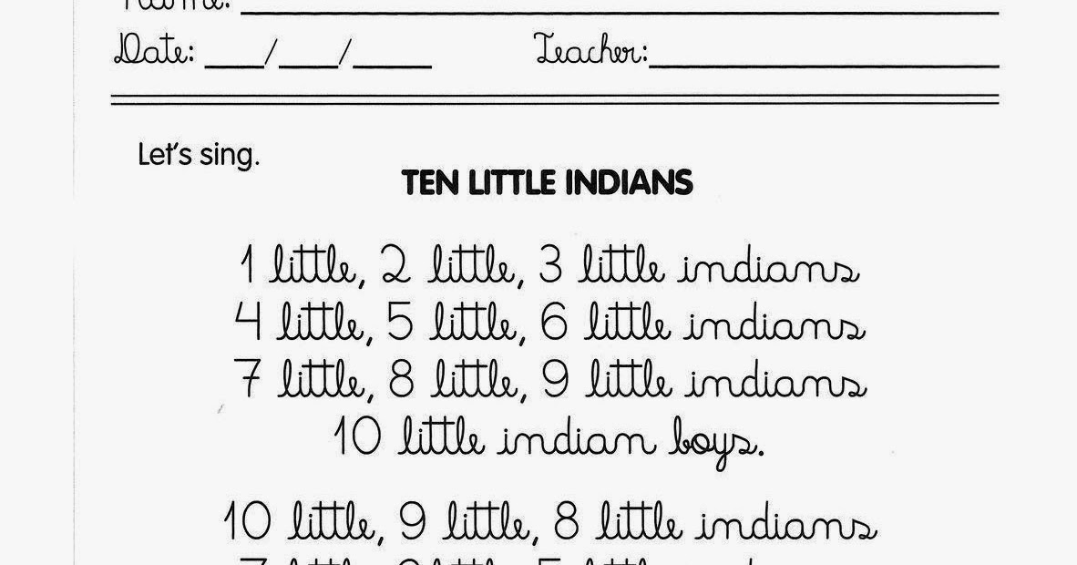 AGORA QUE SOU TEACHER: TEN LITTLE INDIANS