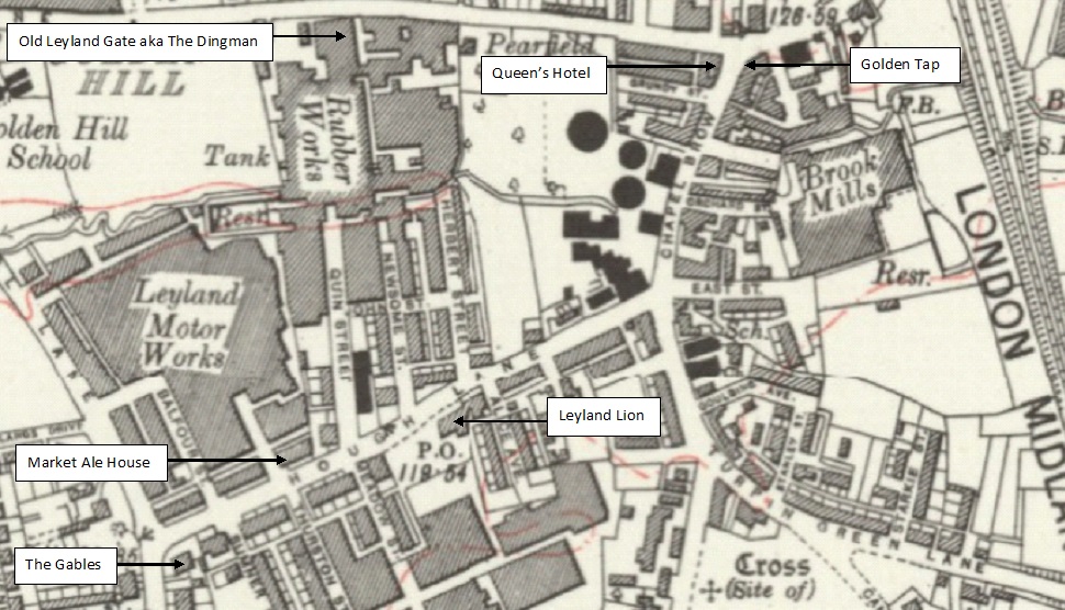 Chorley's Inns and Taverns: Leyland Maps