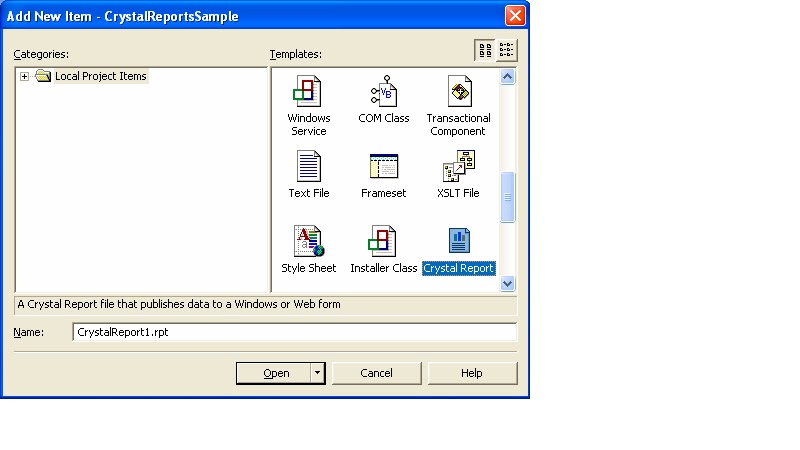 Crystal Reports: Create a Crystal Report from ADO.NET Dataset using VB.NET
