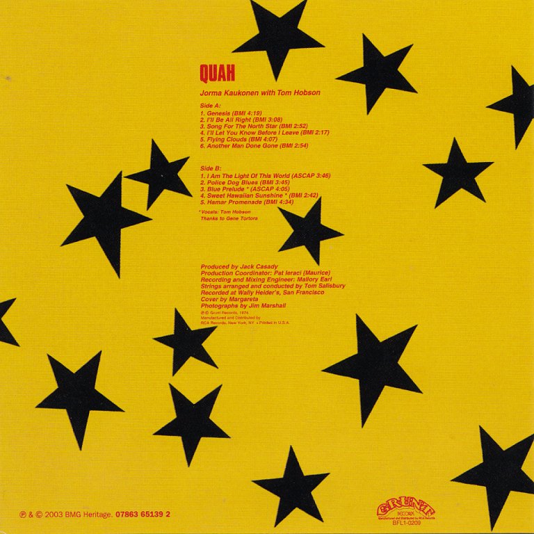 Small Town Pleasures: JORMA KAUKONEN with TOM HOBSON - QUAH (GRUNT/RCA ...