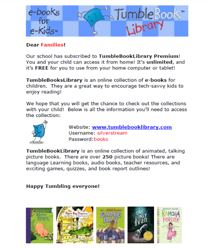 Silver Stream PS Blog: Tumblebooks