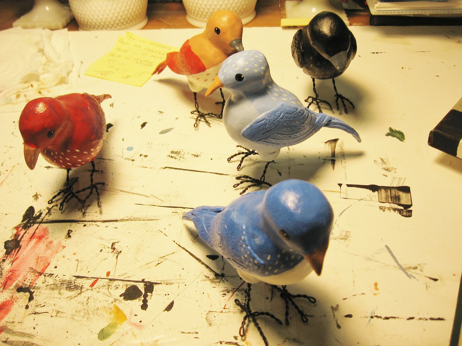 digilio designs: Two New Prints and Paper Clay Birds