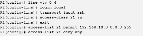 Que es el comando access-class en router CISCO y cual es su función