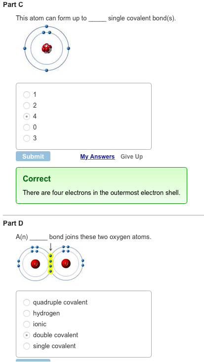 Mastering Biology Answers: Activity: Covalent Bonds
