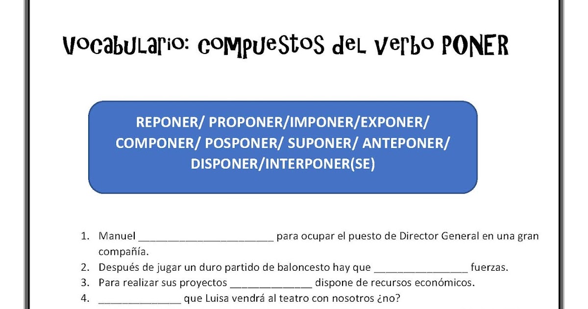 ELE y DELE: Compuestos del verbo poner