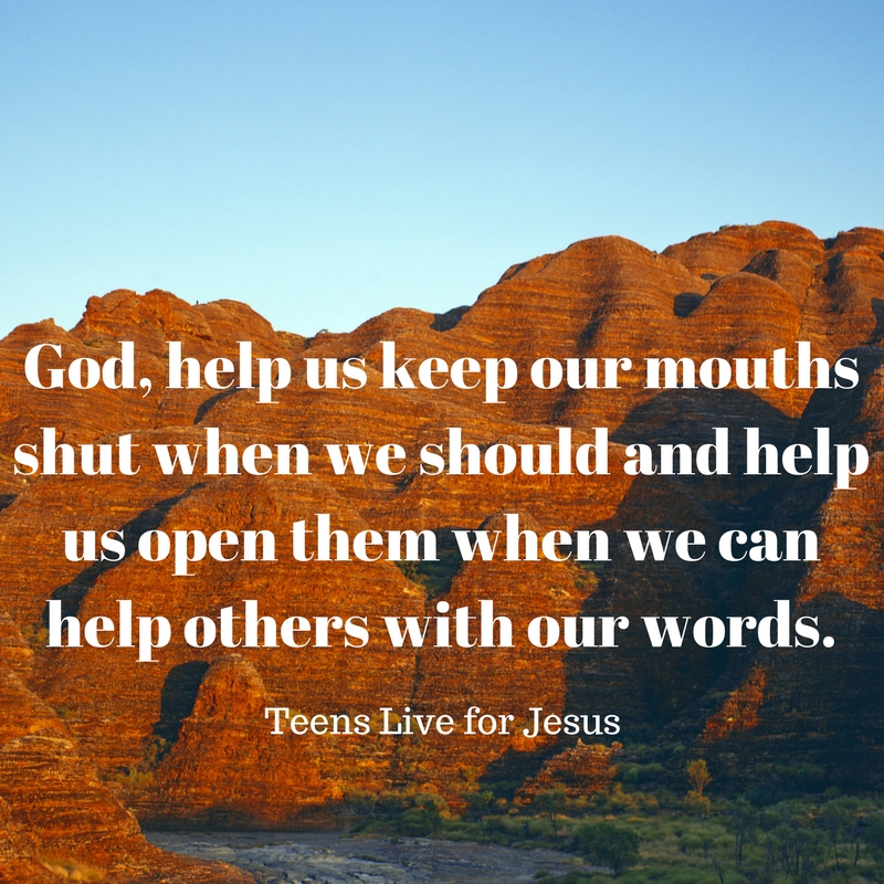 Teens live for Jesus: Only what is helpful