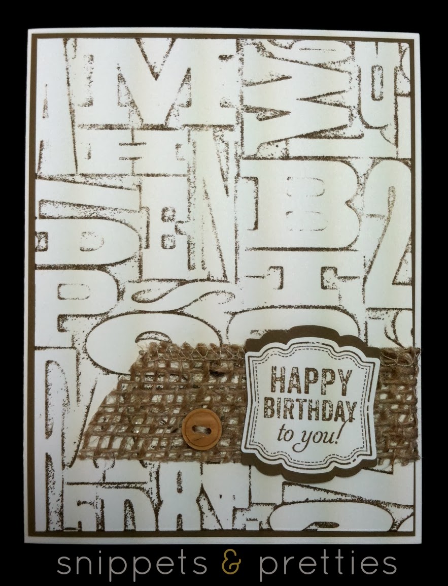 Snippets and Pretties: Burlap Birthday Card