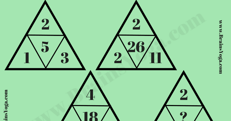 Missing Number Logic Triangle Maths Puzzle and Answer