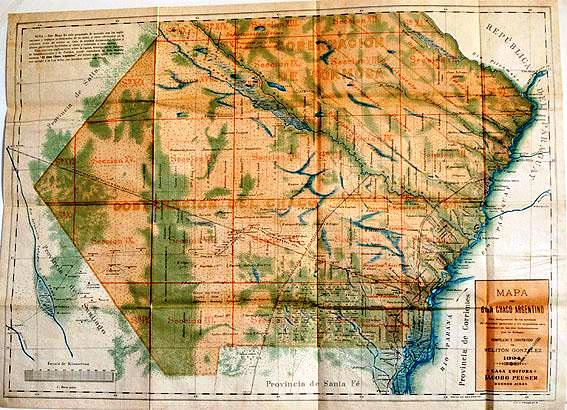 LEYEDOR LIBROS: EL GRAN CHACO 1894 MELITON GONZALEZ GRAN PLANO CATASTRAL