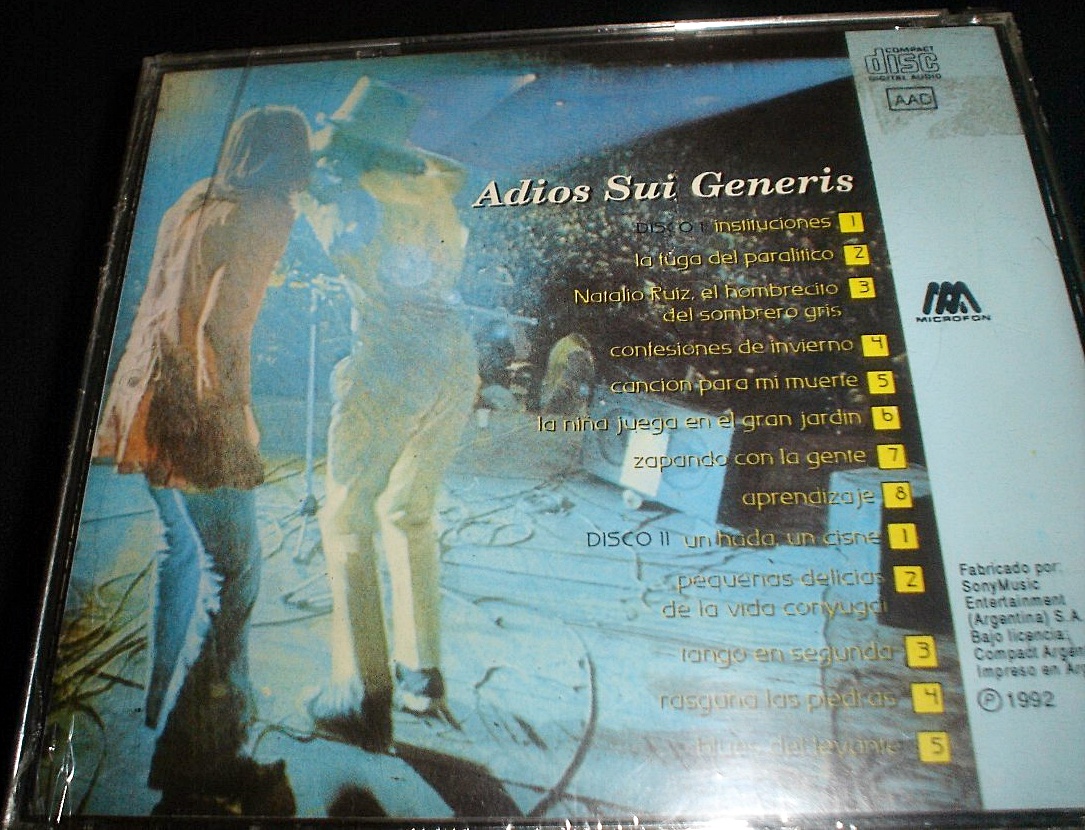 El ABC de Charly García: Adios Sui Generis (Album doble, en vivo) - 1975