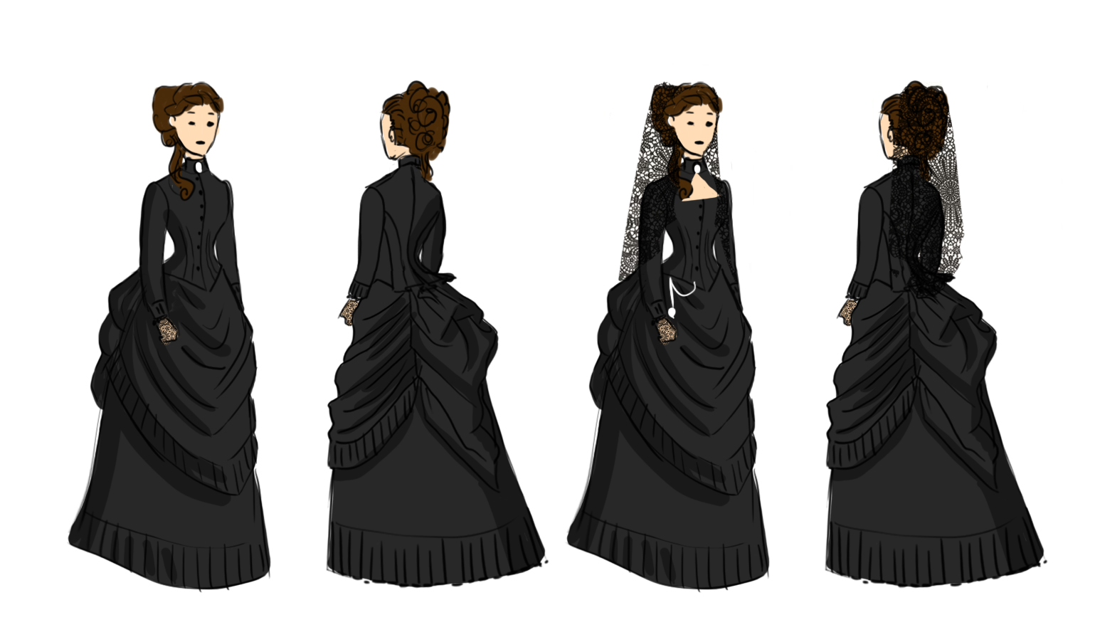 Dentelle et Satin: Robe de deuil / Mourning Gown