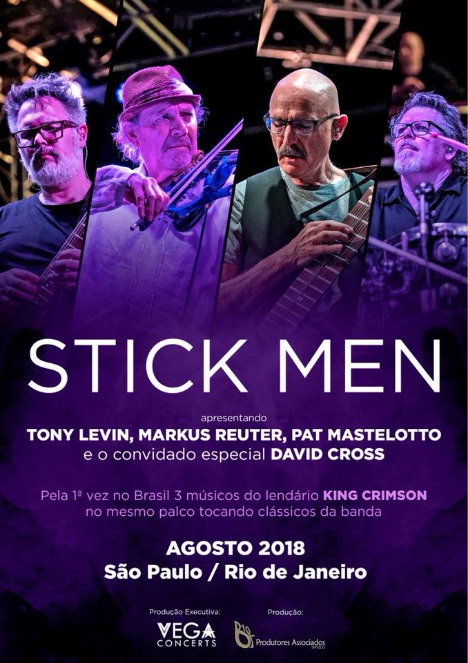 Stick Men trio + David Cross ao vivo em SP - Metal Open Mind