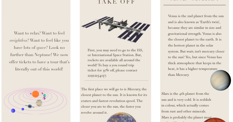 Kiki's Super Science Blog: Solar system brochure