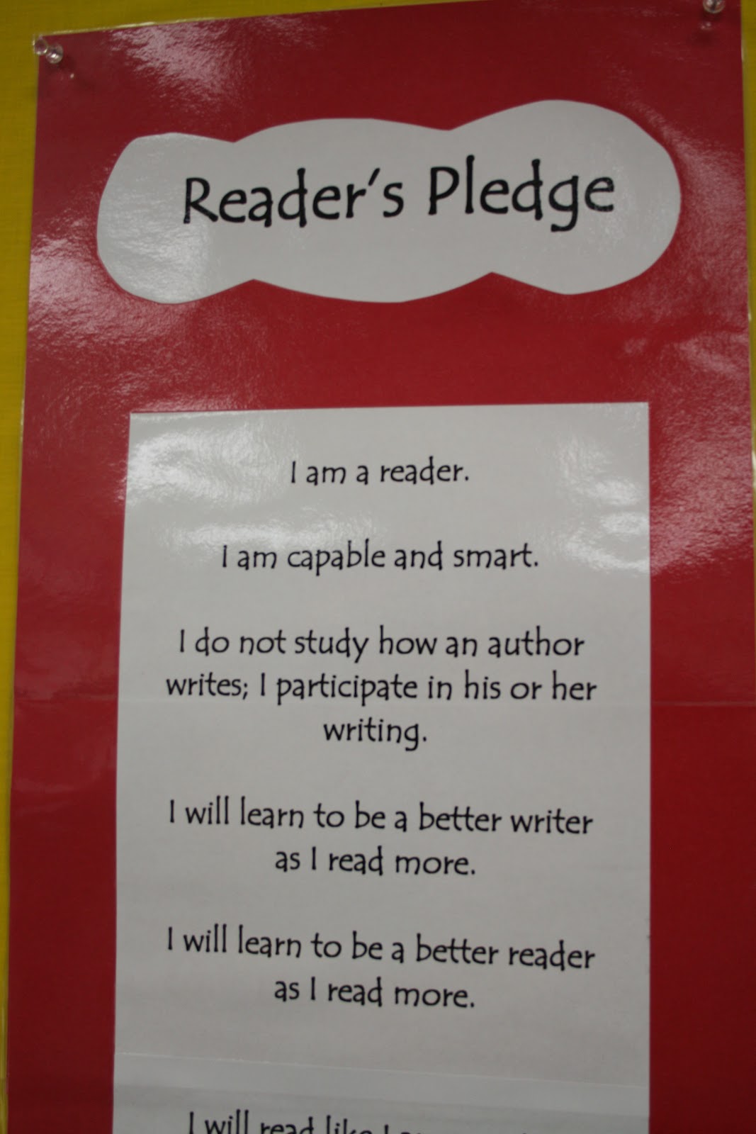 Pray, Love, & Teach: Reader's and Writer's Pledge